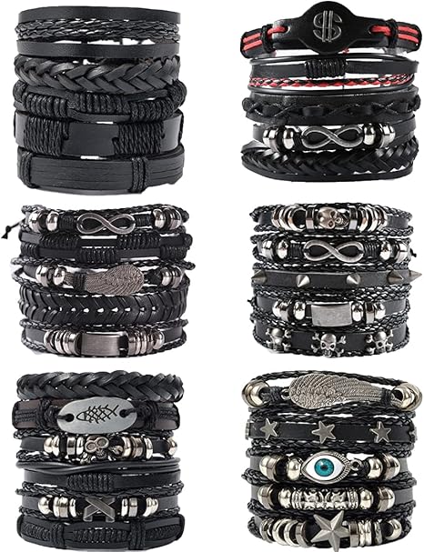 6 Pulseras rockeras para hombre - Rock111